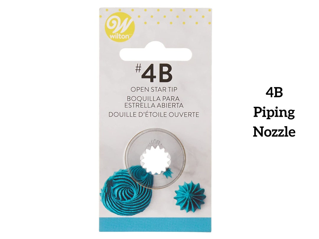 Wilton 4B Piping Nozzle, Stainless Steel Tip, Open Star Nozzle, Cake ...