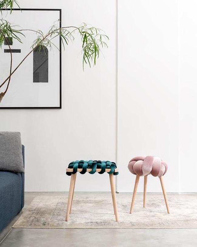 Blush Pink Velvet Knot Stool Velvet Stool Modern Velvet | Etsy