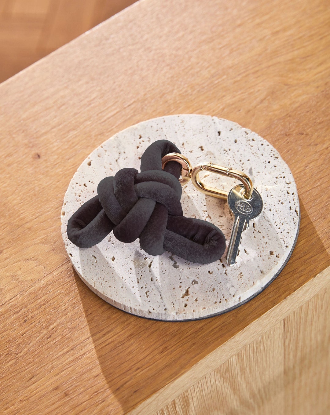 Black Velvet Knot Key Chain - Etsy