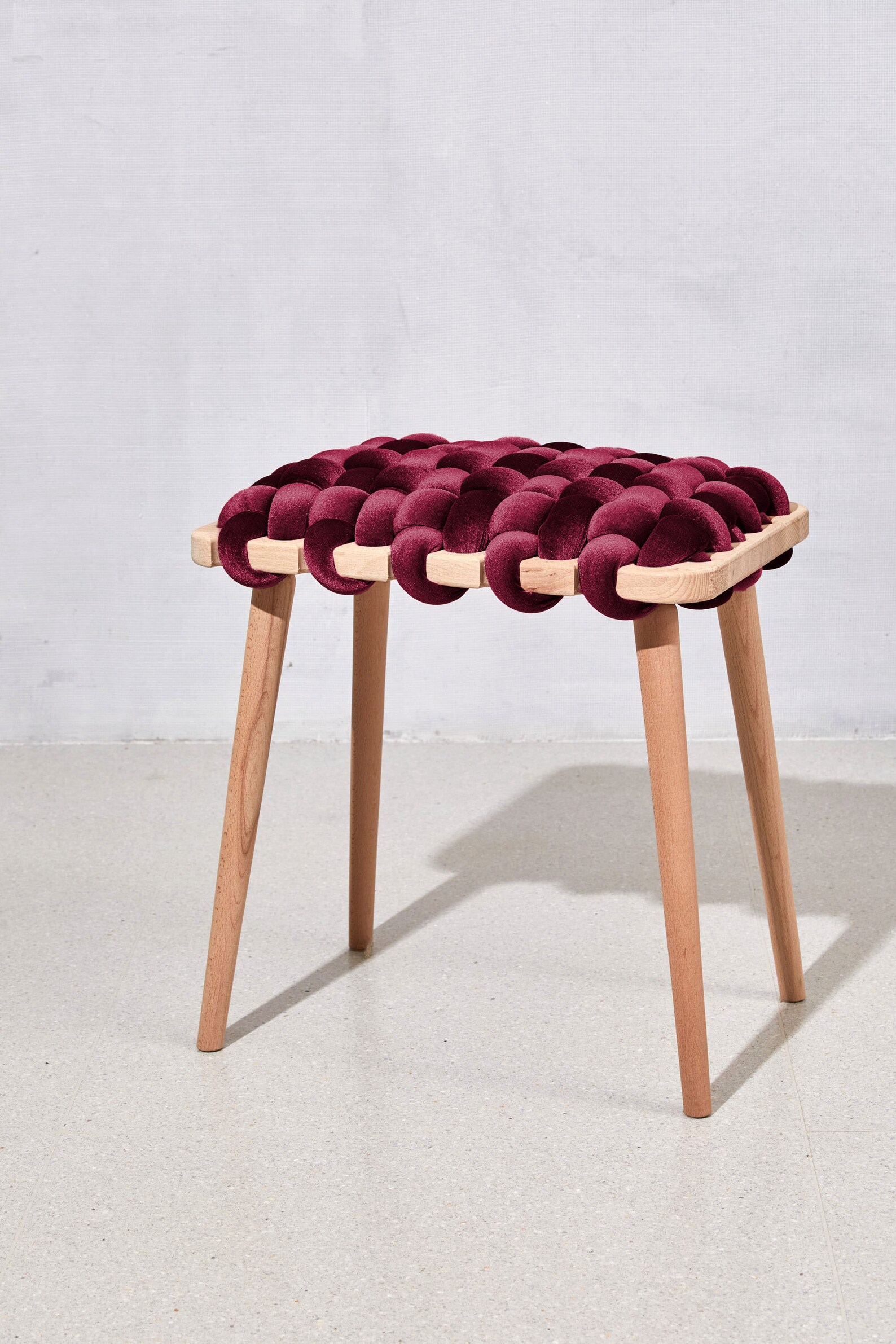 Woven Stool in Purple Velvet Velvet Stool Velvet Stools - Etsy