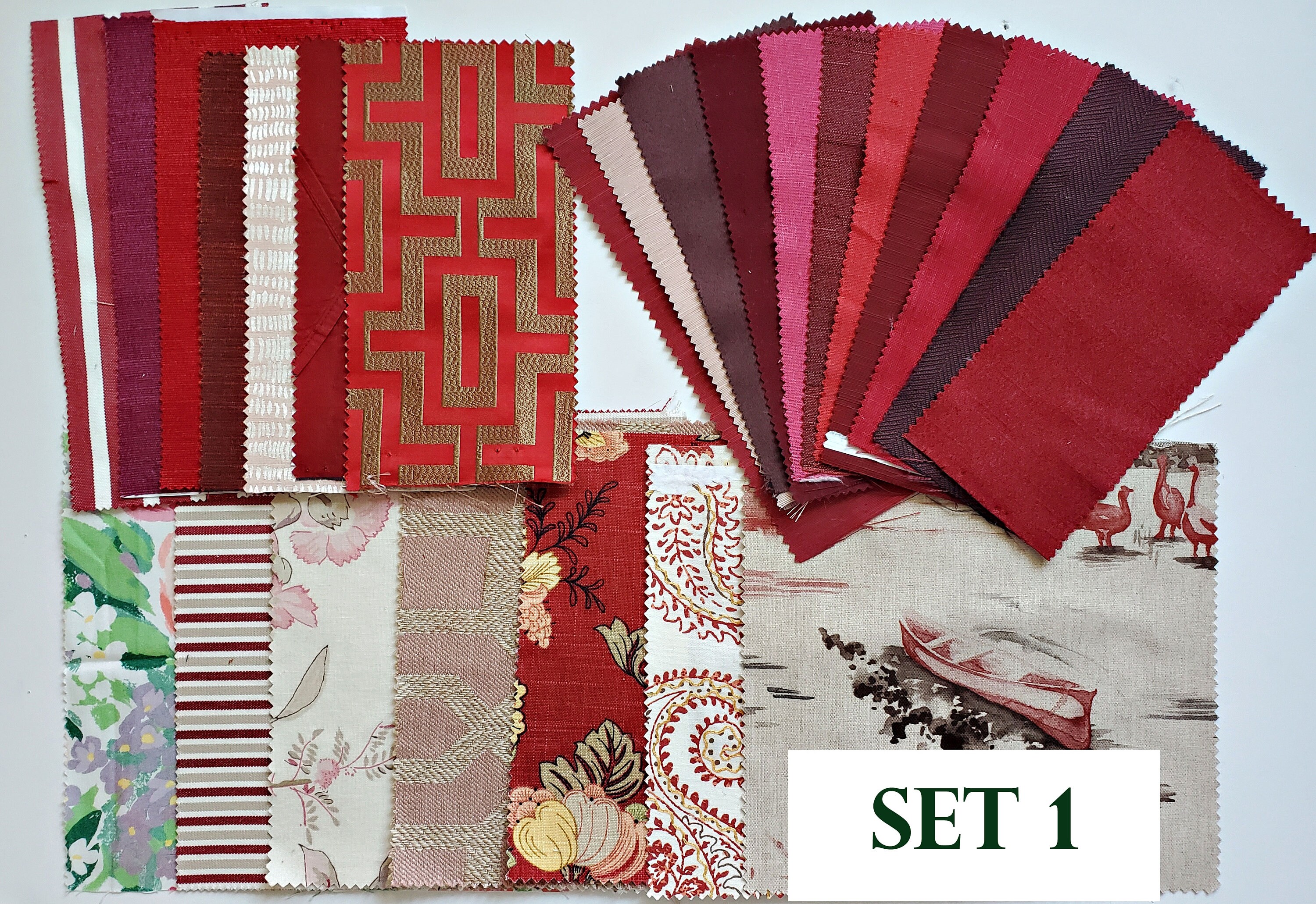 Upholstery Fabric Swatches, Red Fabric Remnants, Ultimate Fabric Scraps ...