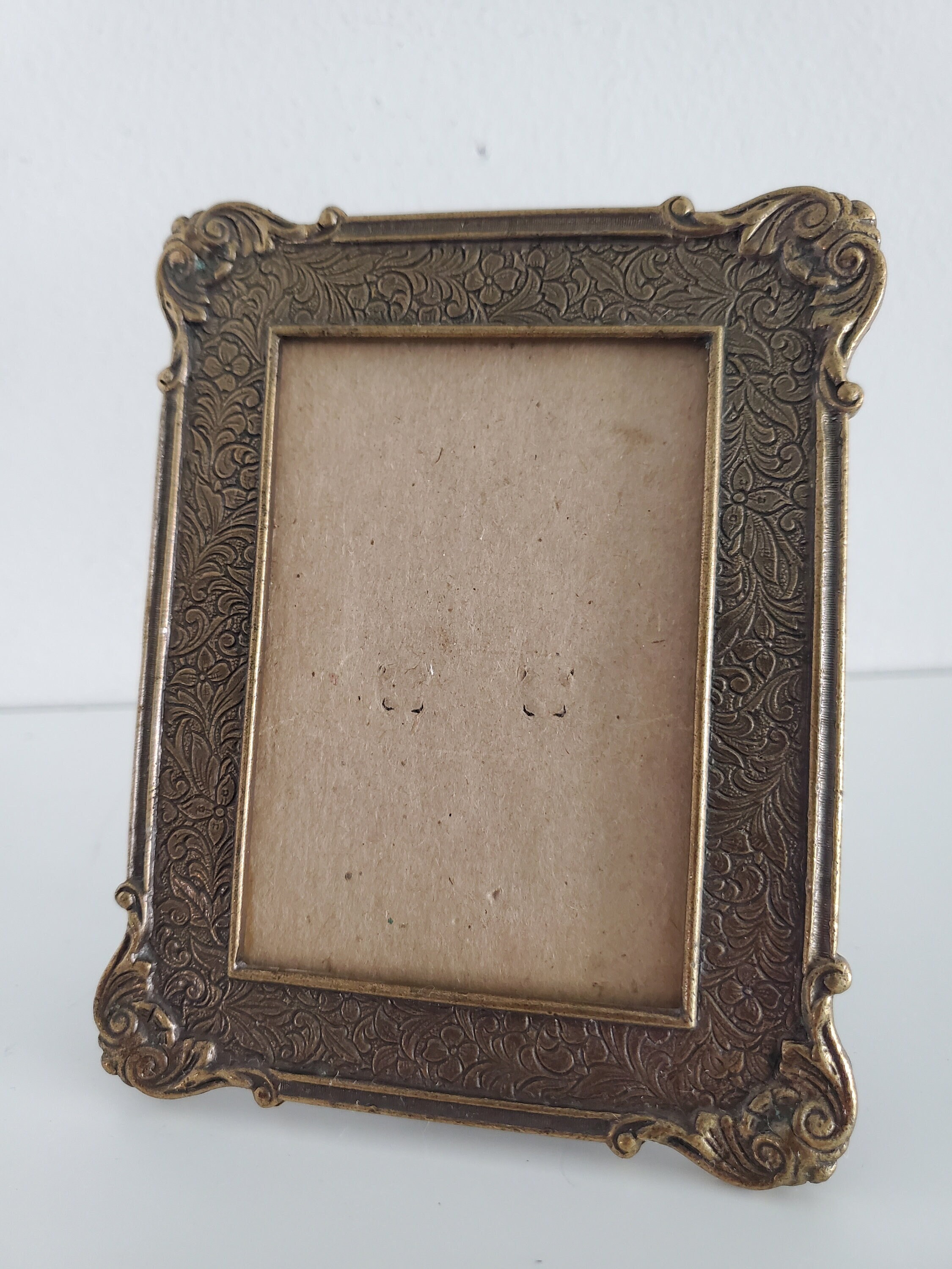 Antique Miniature Ornate Metal Photo Frame, Victorian Style Picture ...