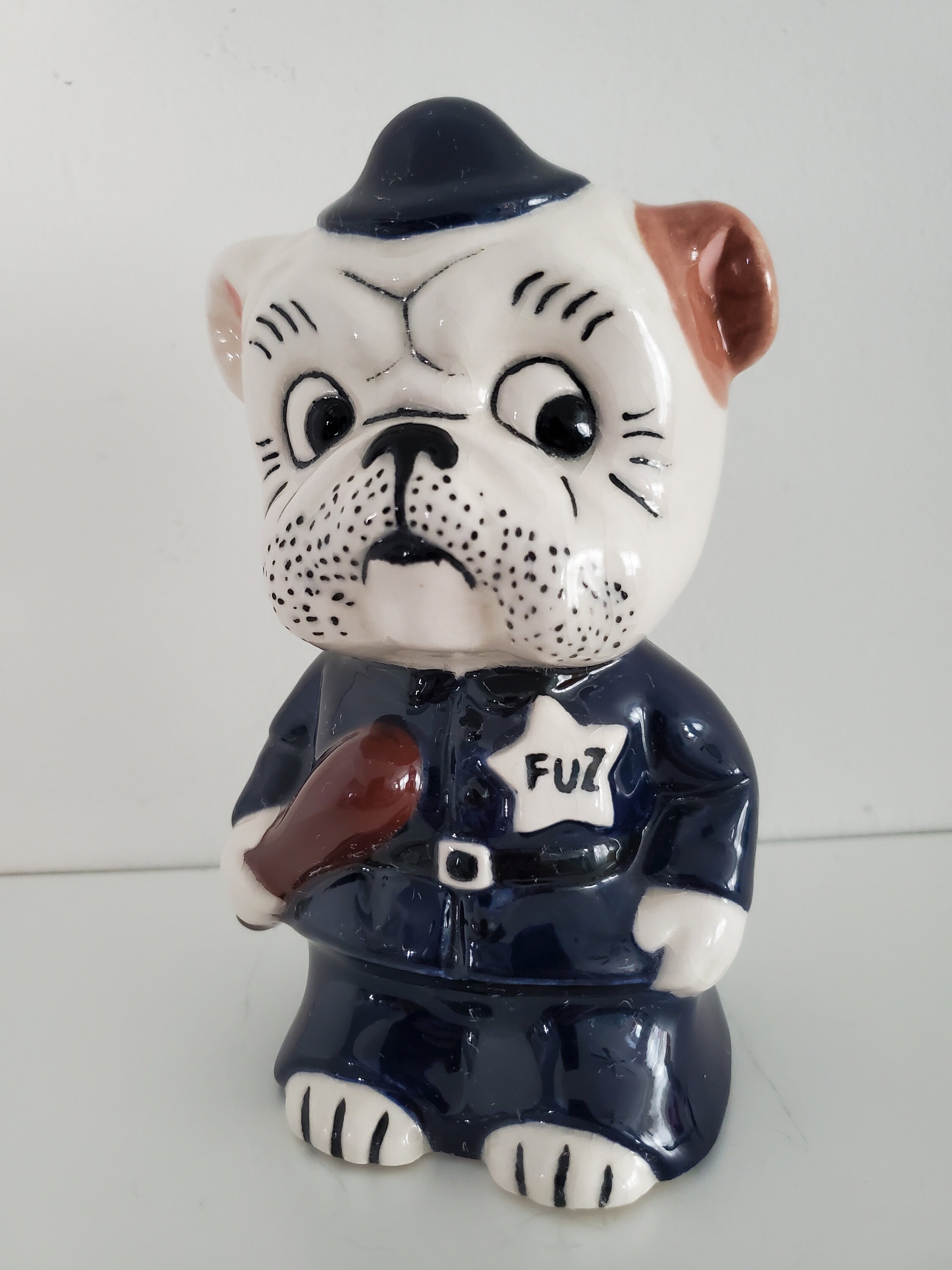 Ceramic Police Officer Dog Figurines, Vintage Dog Decor, Dog Lover Gift ...