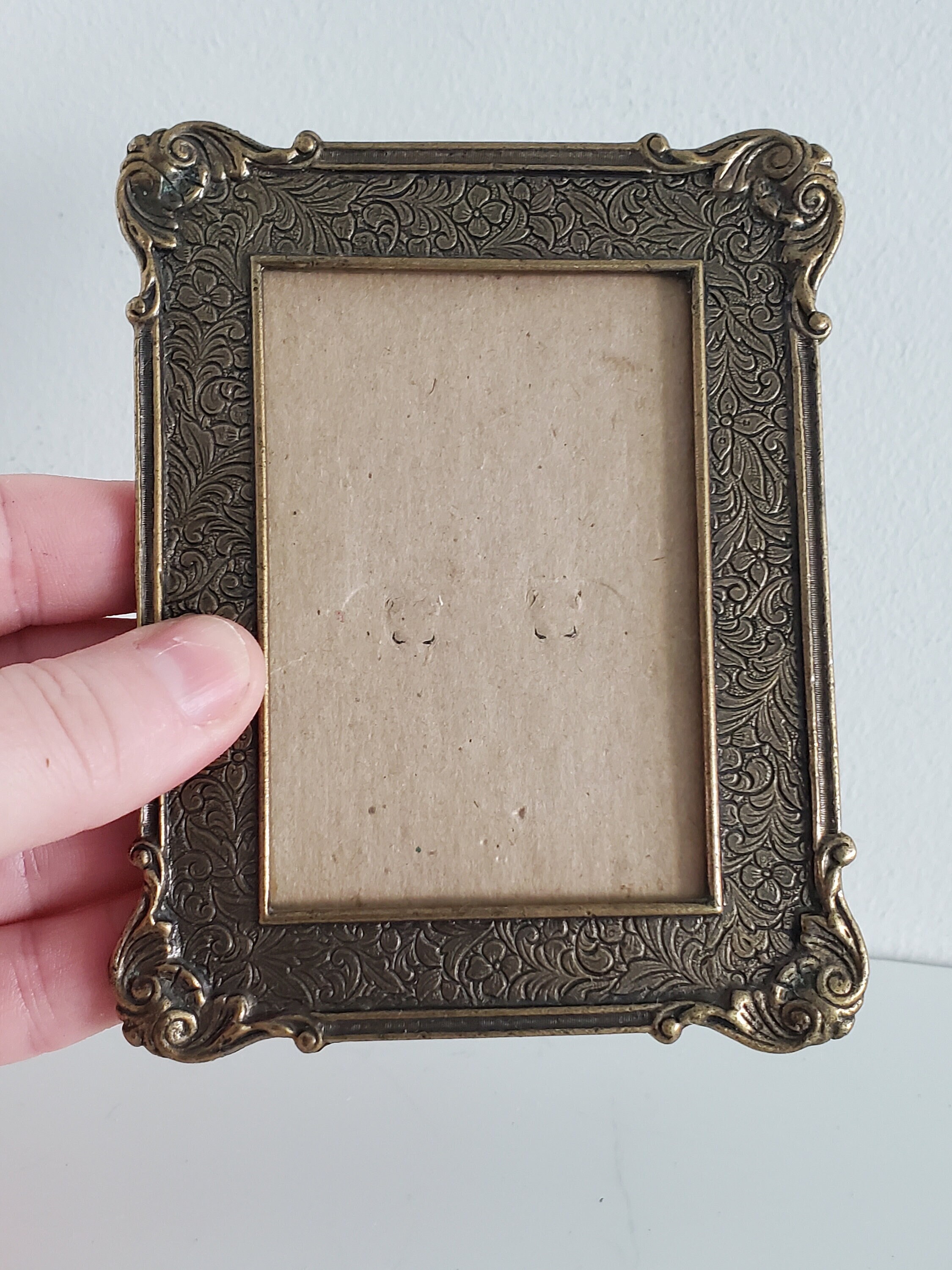 Antique Miniature Ornate Metal Photo Frame, Victorian Style Picture ...