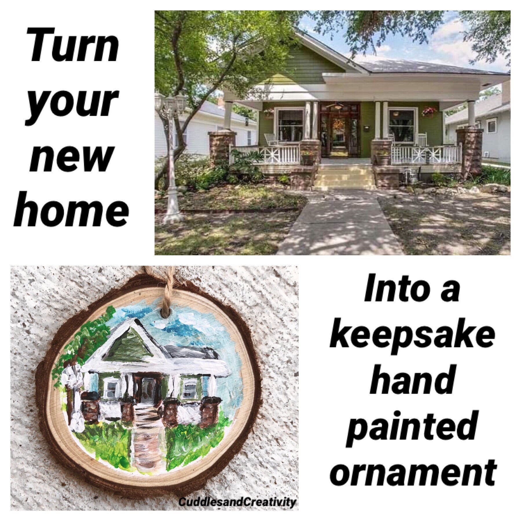 CUSTOM home ornament hand painted christmas ornaments as | Etsy