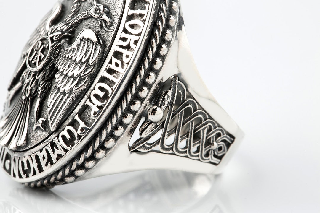 Double Headed Imperial Eagle Ring, Byzantine Ring, Paleologos Emblem ...