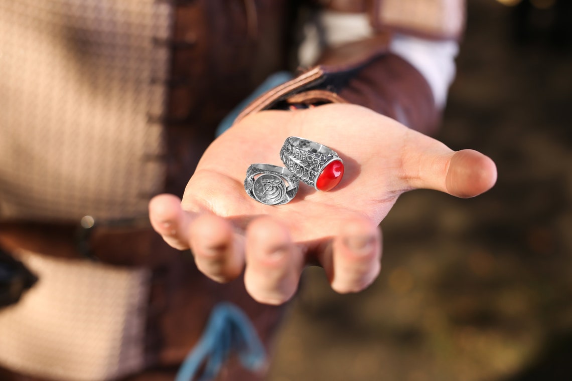 Geralt of Rivia Ring Inspired by Witcher Jewelry, Wolf Ring, Sterling ...