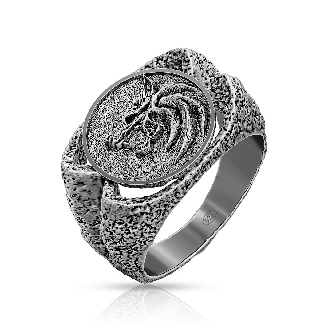 Witcher Geralt of Rivia Ring, the Witcher Wolf Ring, Sterling Silver ...