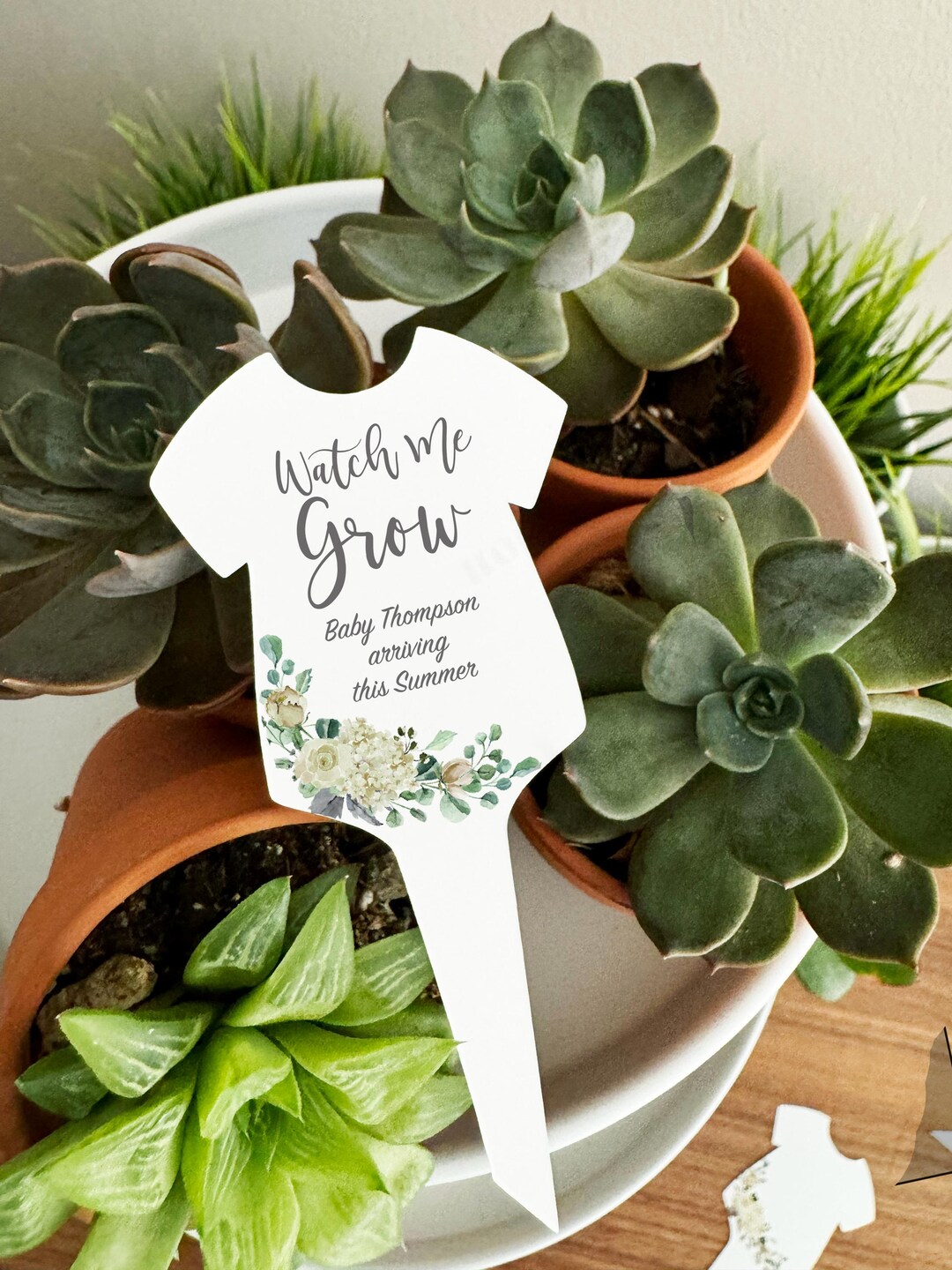 Watch Me Grow Plant Tags, Greenery Baby Shower Favors - Etsy