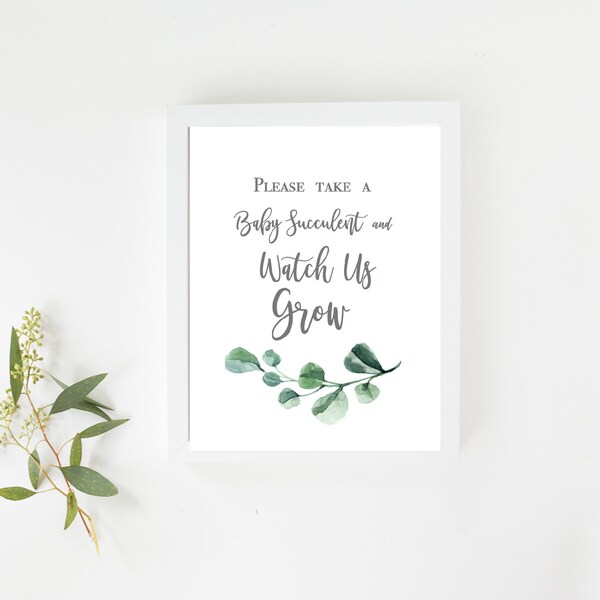 Editable Sign for Succulent Favors Greenery Editable Sign 8.5 X11 ...