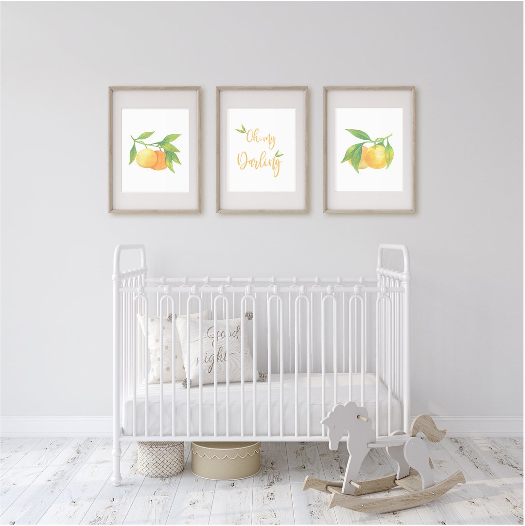Clementine Nursery Decor Print Set, Little Cutie Wall Art (digital ...