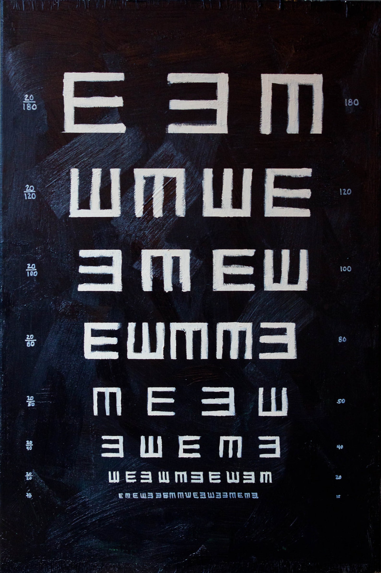 Tumbling E Eye Chart, Original Painting, 24"x36" - Etsy