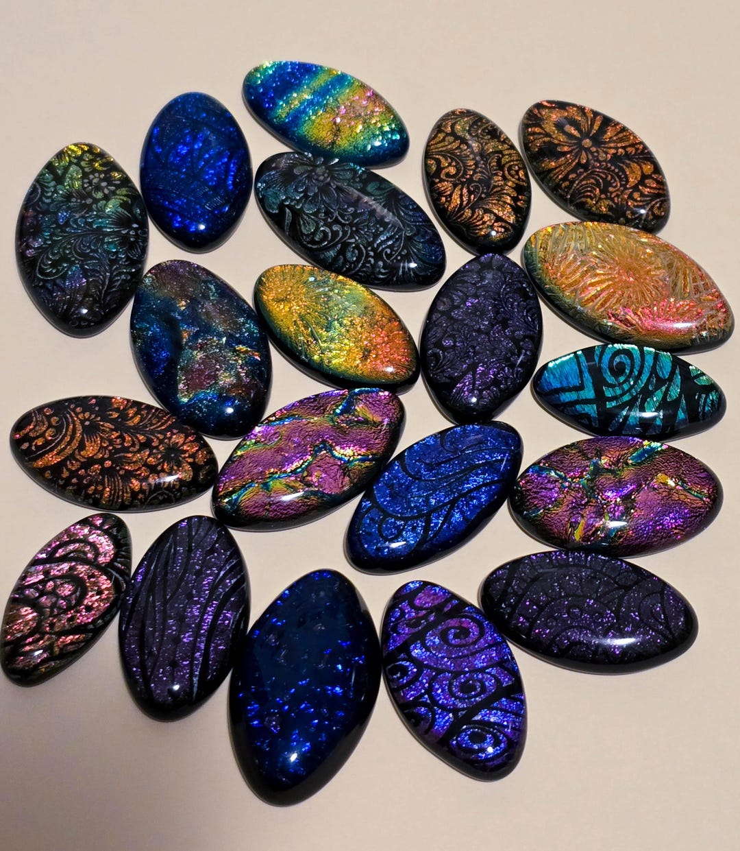 20 Pc Lot Various Size and All Marquise Shape of Dichroic Glass ...