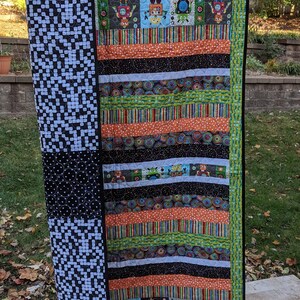 Robot Fun, Strip Quilt, Kid Quilt, Toddler Quilt, Lover of Robots Quilt ...