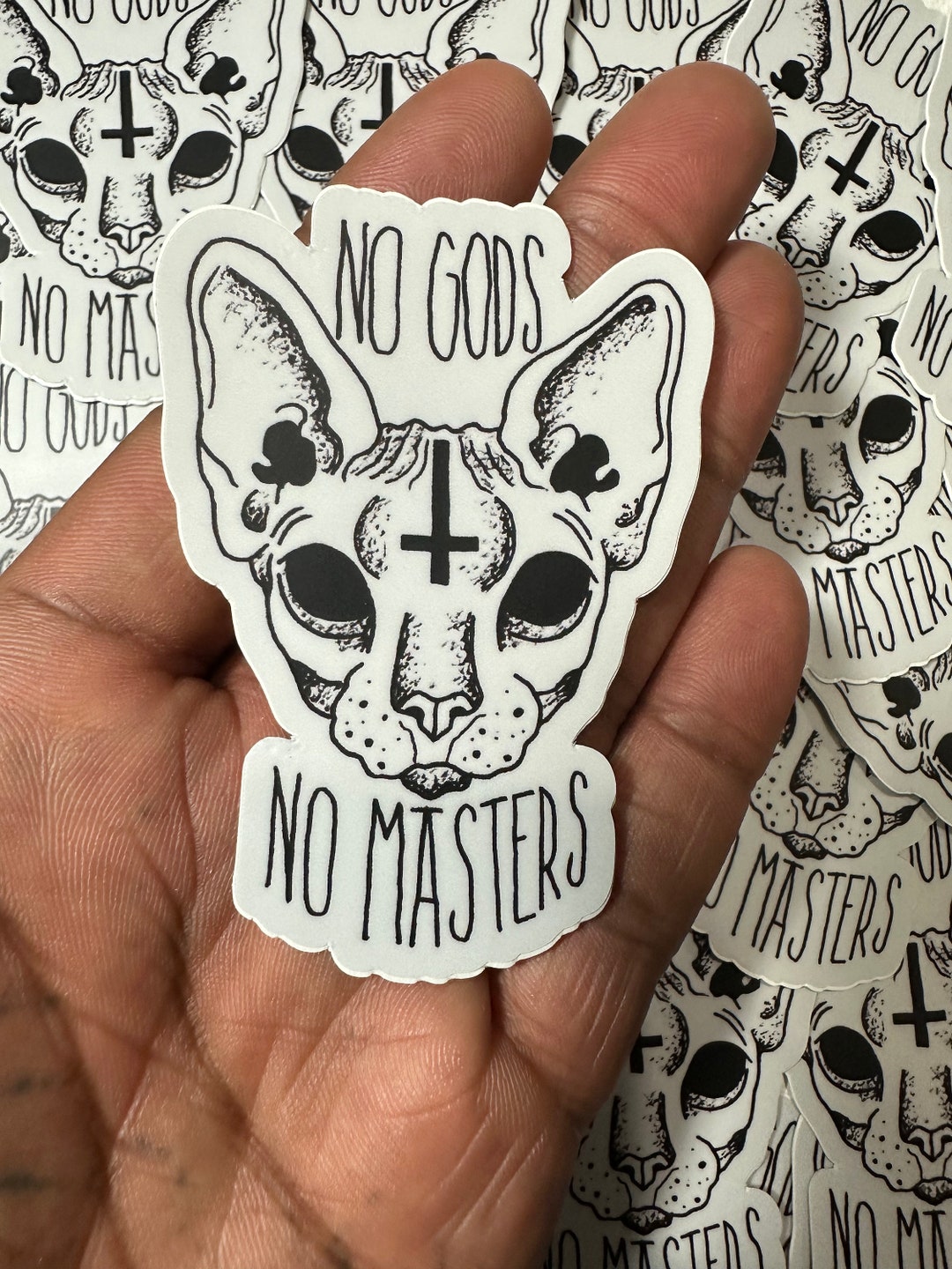 No Gods No Masters Sticker/cat Sticker/sphinx Sticker/cat Sticker/satan ...
