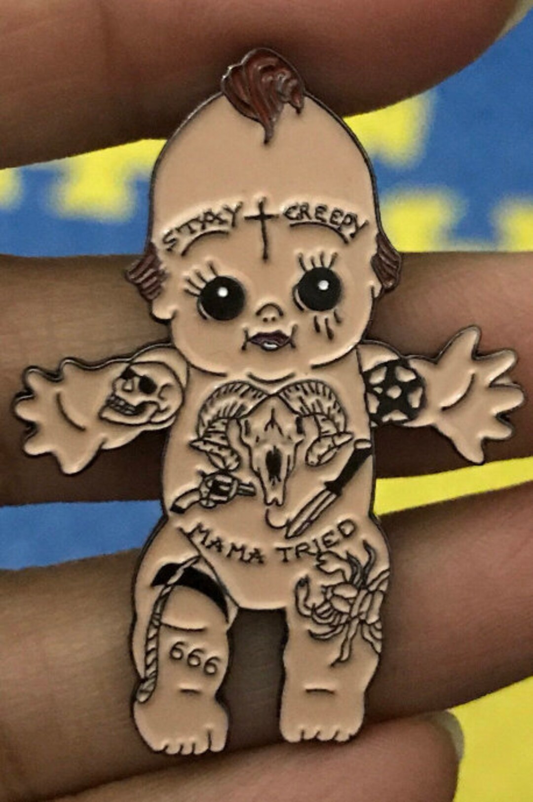 Demon Baby Pin/tattoo Pin/traditional Tattoo Pin/goth Pin/punk Pin ...