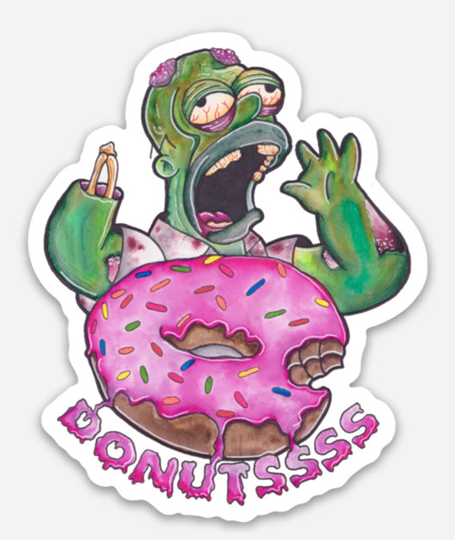 Homer Simpson Zombie Sticker/vinyl Sticker/simpsons - Etsy