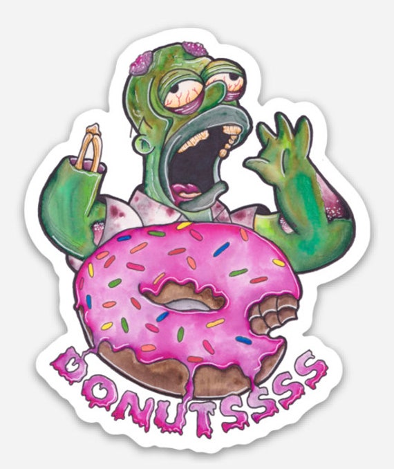 Stickers, Labels & Tags Waterproof The Simpsons Homer Donut Sticker ...