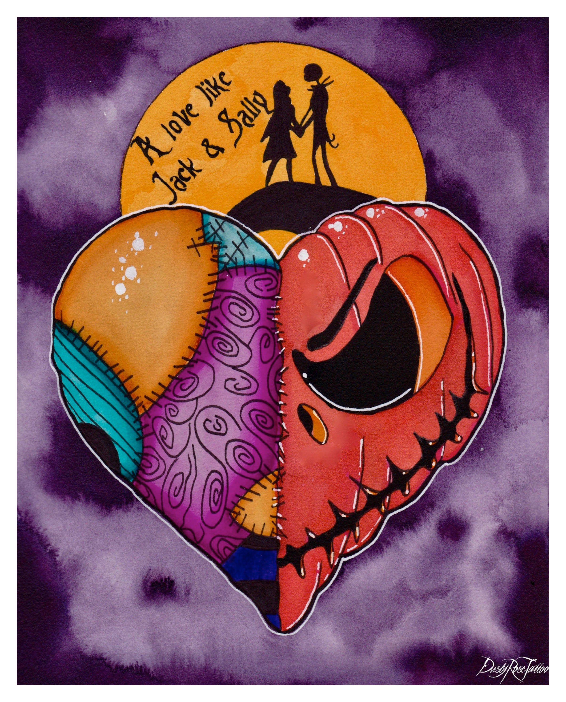 A love like Jack and Sally original art print/Nightmare Before | Etsy