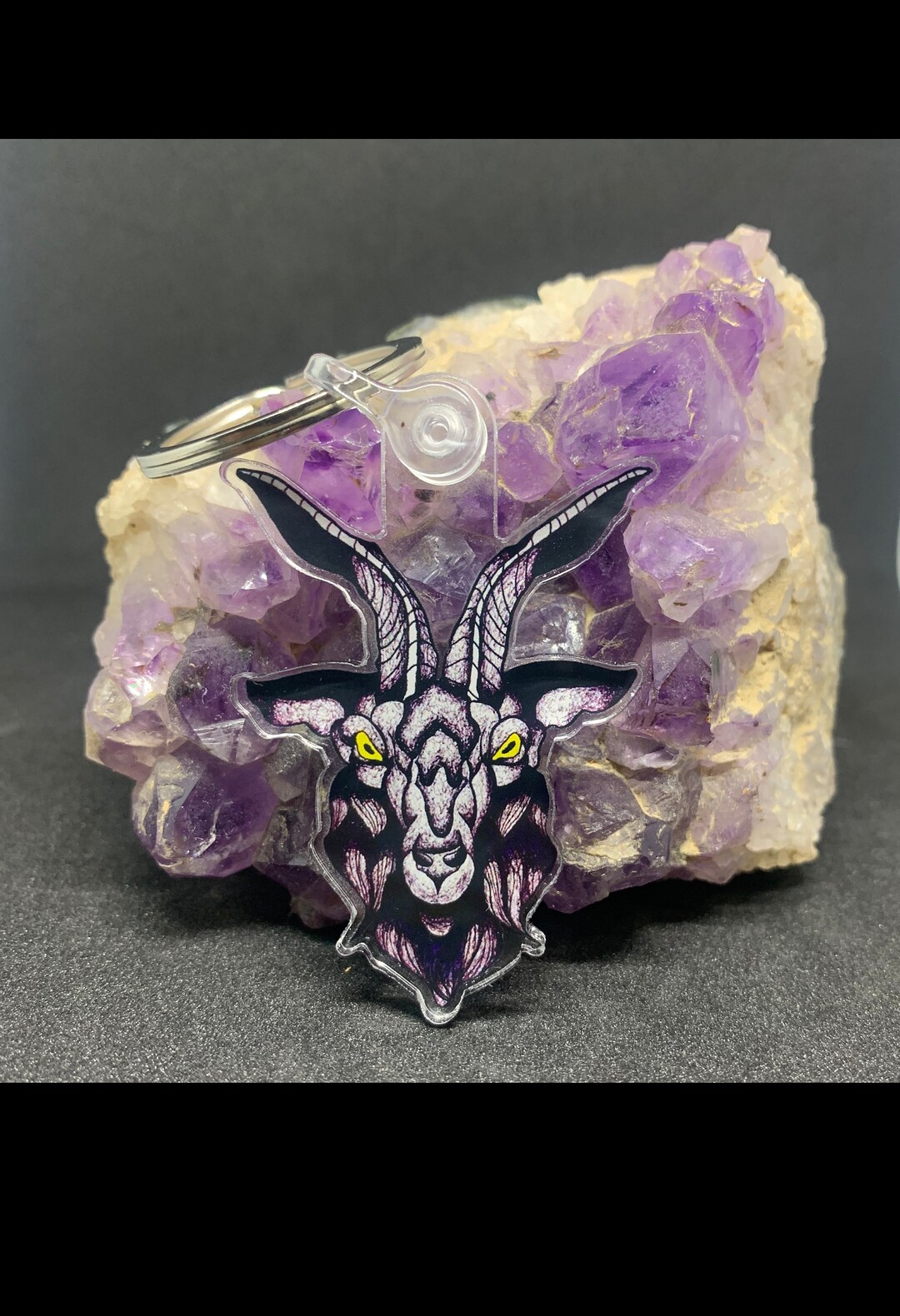Black Phillip Goat Keychain/baphomet Keychain/devil Keychain - Etsy