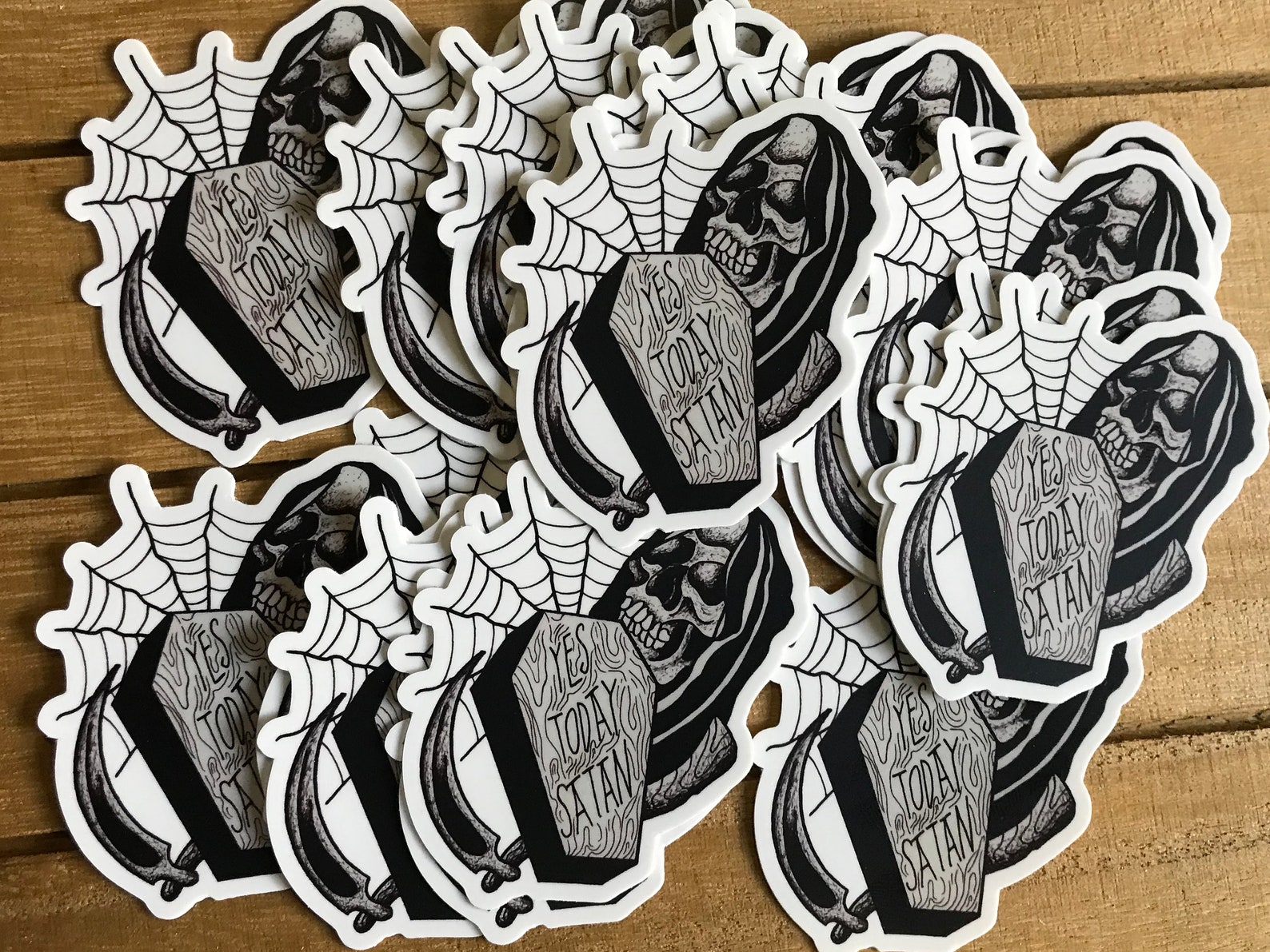 Yes Today Satan Vinyl Sticker/satan Sticker/horror Sticker/not - Etsy