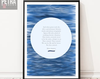 When Great Trees Fall Print Maya Angelou Quote Grief Quotes Poster I ...