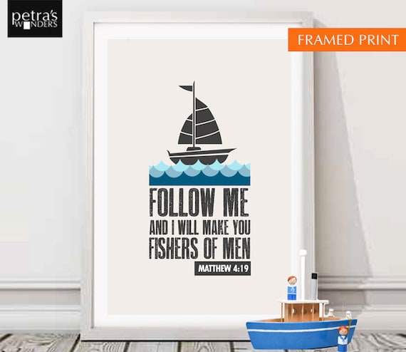 Bible Verse Print Boat Print Wall Art Playroom / Kids Room | Etsy
