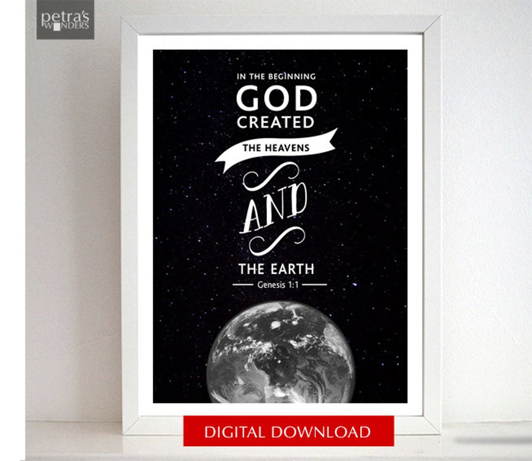 Genesis 1.1 Printable, Digital Download Printable JPEG FILE, Scripture ...