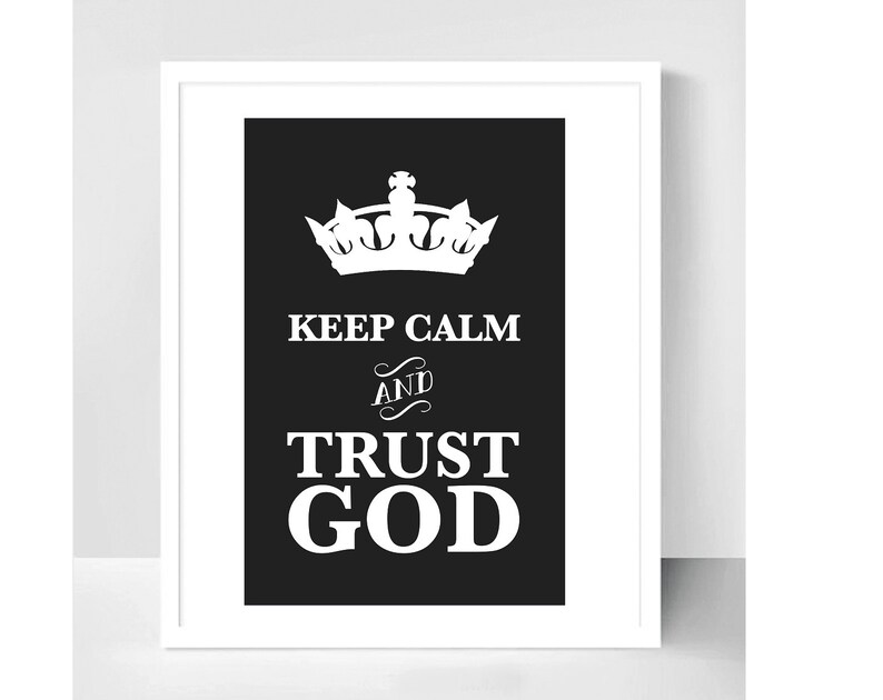 Keep Calm Print Christian Wall Art Home Decor Custom Framed - Etsy