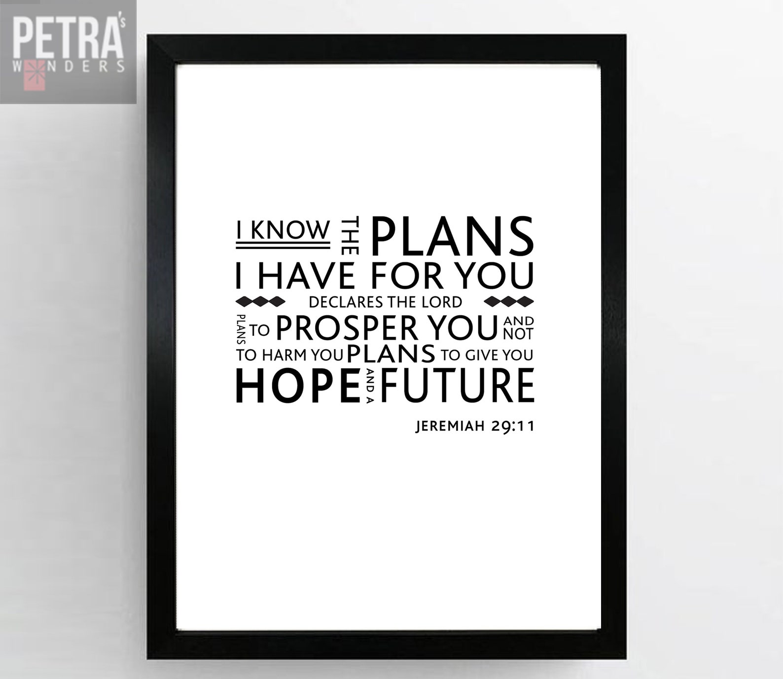 Jeremiah 29:11 I Know the Plans I Have for You Personalised | Etsy