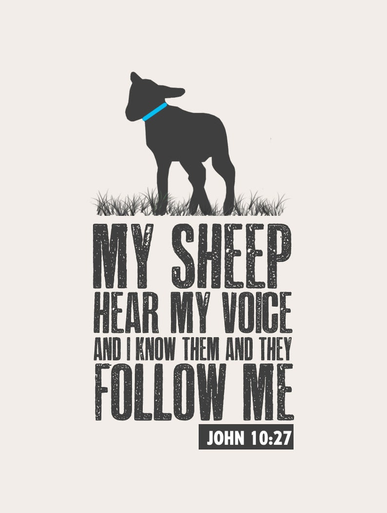 Bible Verse Art Sheep Print Nursery Playroom Kids Wall Art Christian ...
