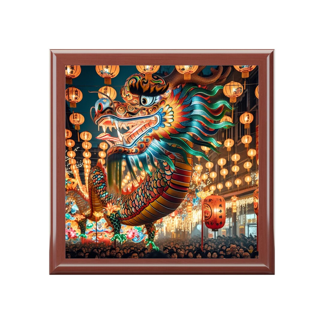 Chinese Dragon Jewelry Box Elegant Glossy Finish With Soft Felt ...