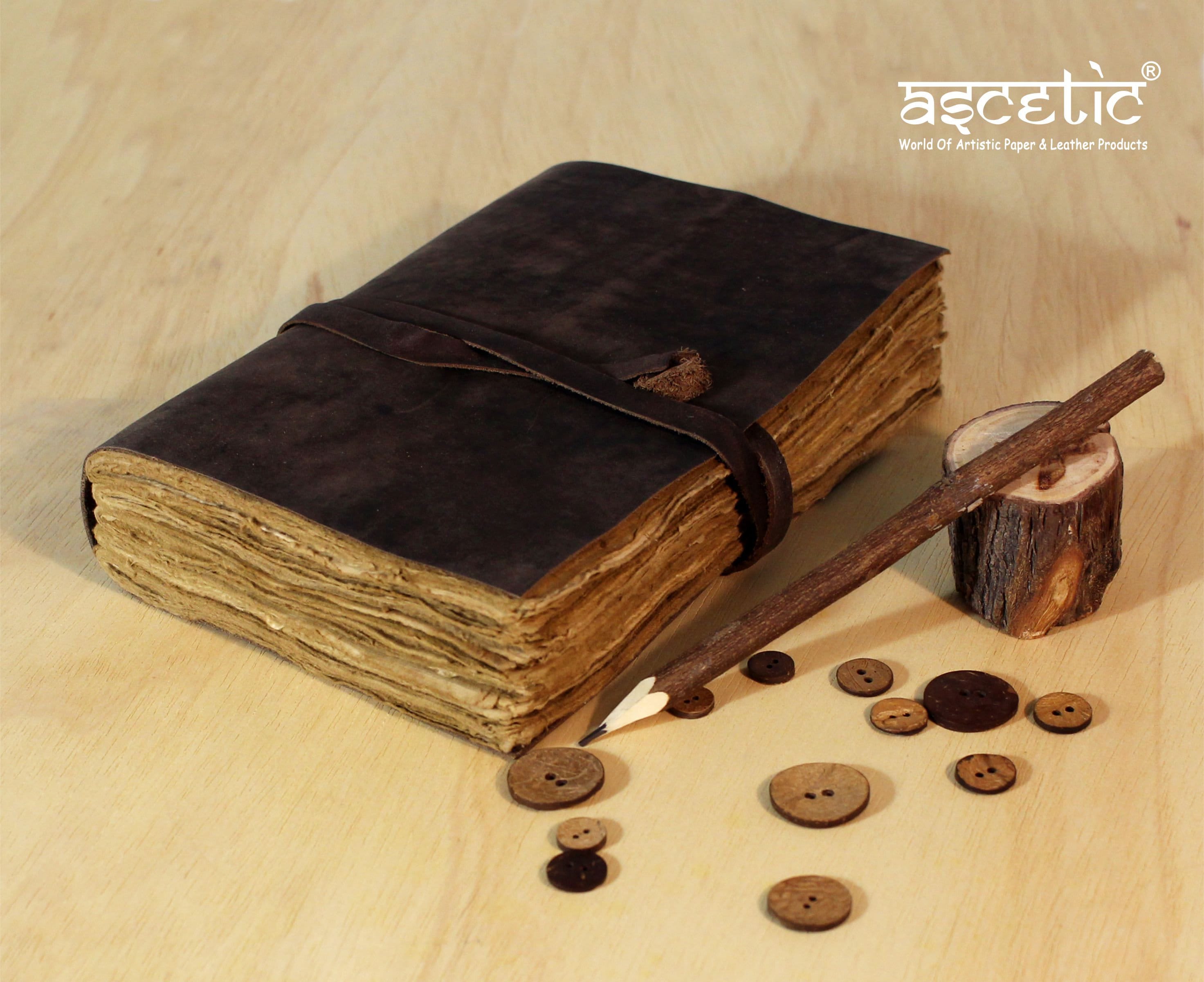 ASCETIC Vintage Leather Journal Made of Antique Deckledge - Etsy Australia