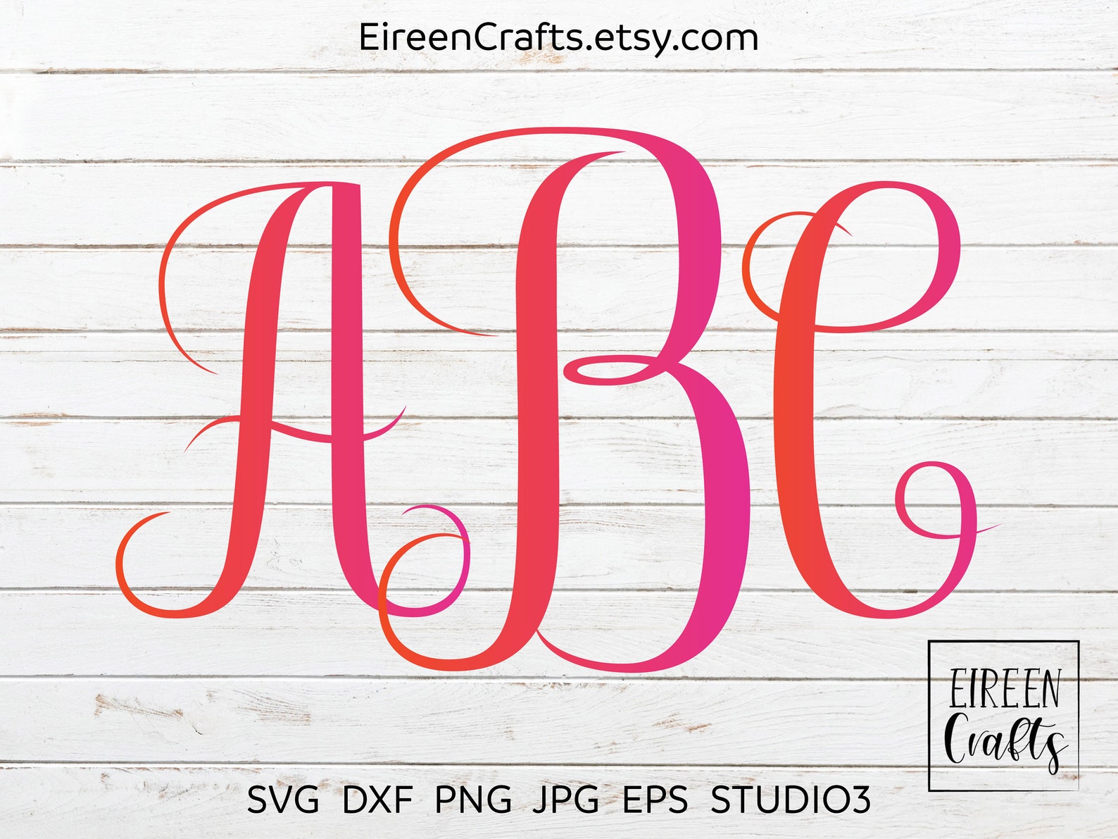 Vine Monogram SVG Monogram SVG font Silhouette Cricut | Etsy