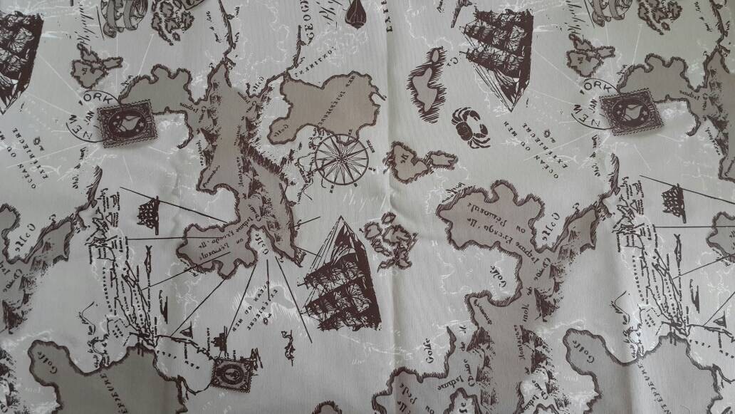 Wholesale Map Fabric maps Print Fabric Map of the World | Etsy