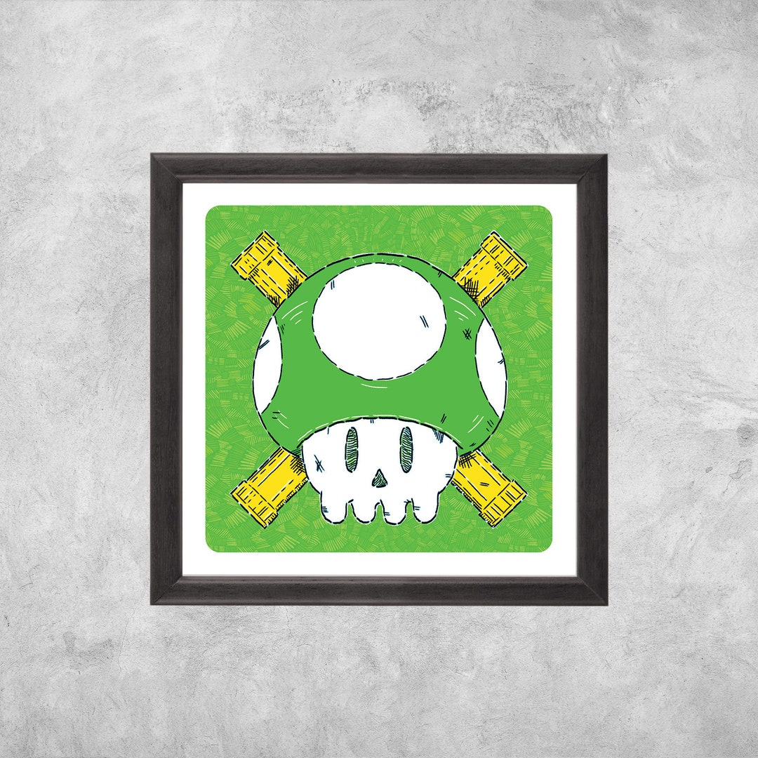 Green Mushroom Jolly Roger - Art Print - Etsy