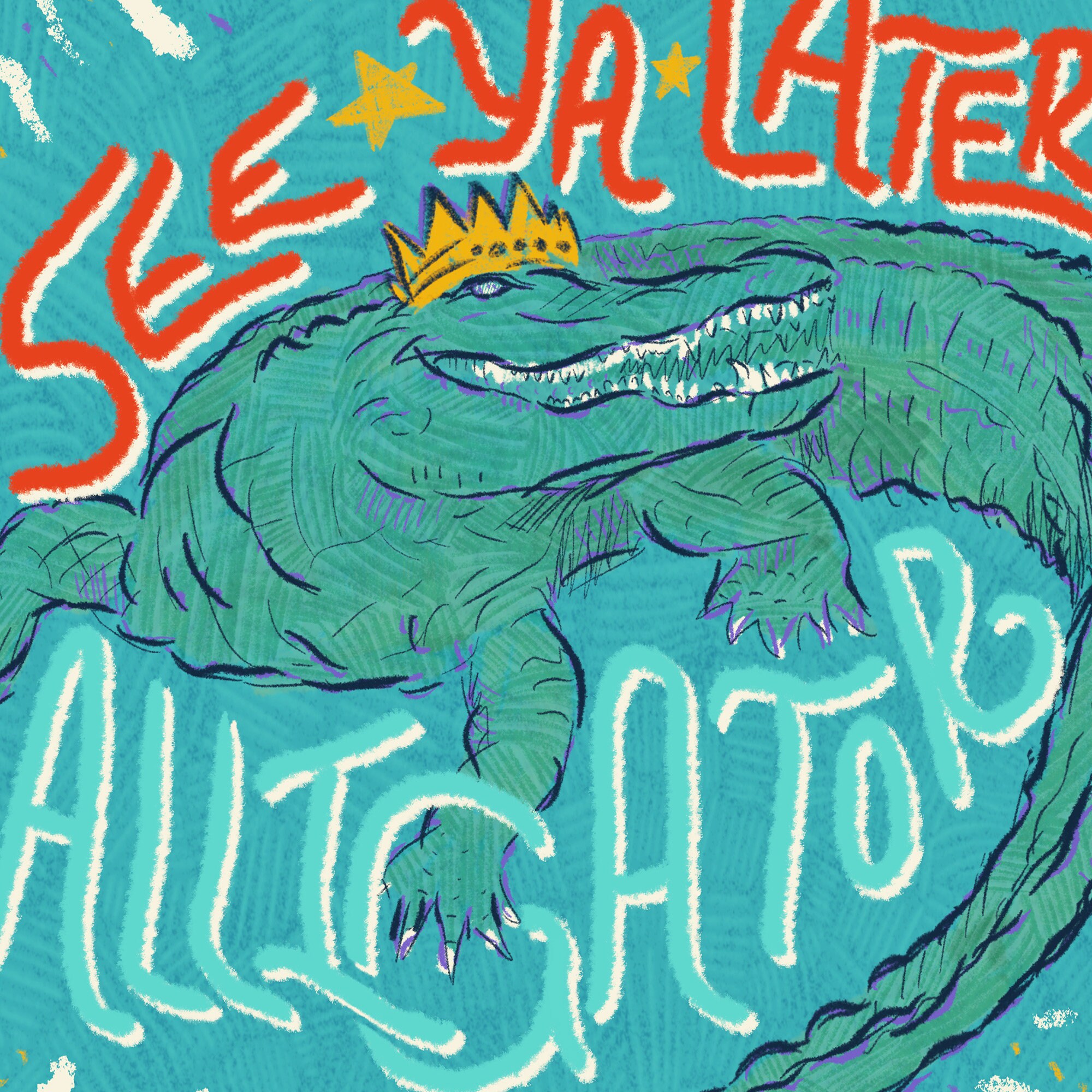 See Ya Later, Alligator (blue Variant) | Art Print - Etsy