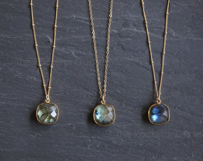 Gold Labradorite Necklace / Gold Labradorite Jewelry / - Etsy