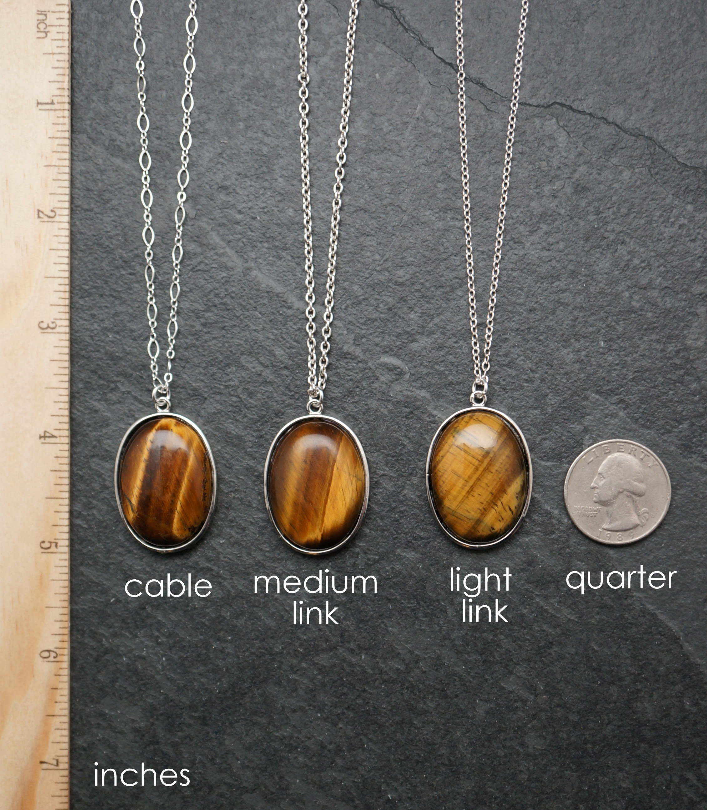 Silver Tiger Eye Necklace / Tiger Eye Pendant / Tiger Eye - Etsy