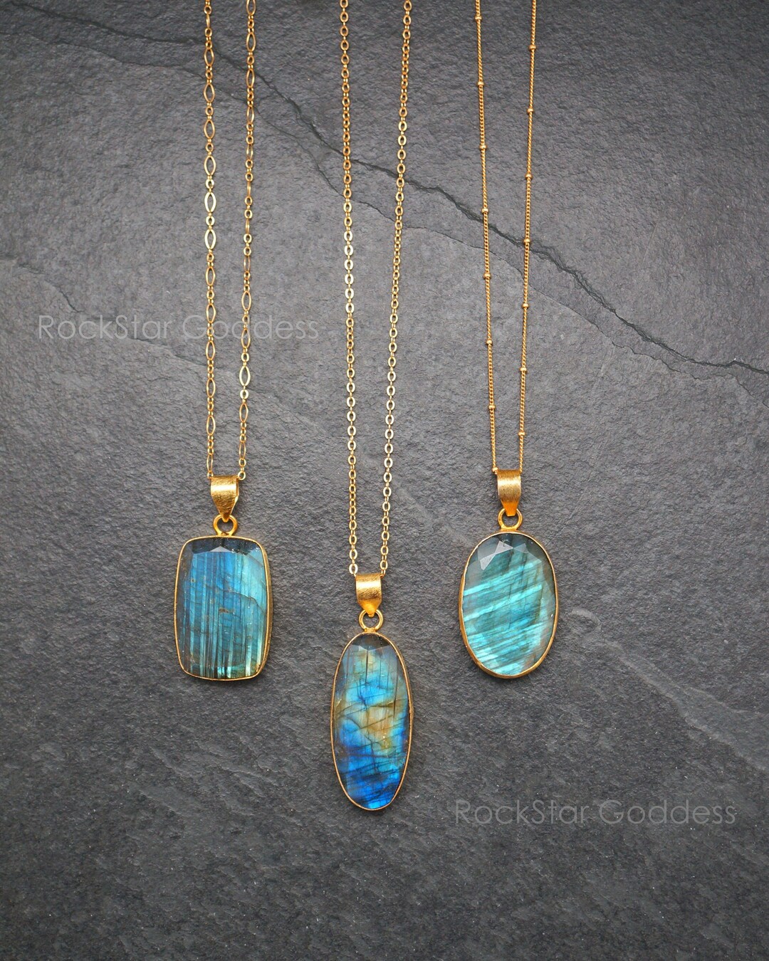 Gold Labradorite Necklace, Labradorite Pendant, Labradorite Jewelry ...