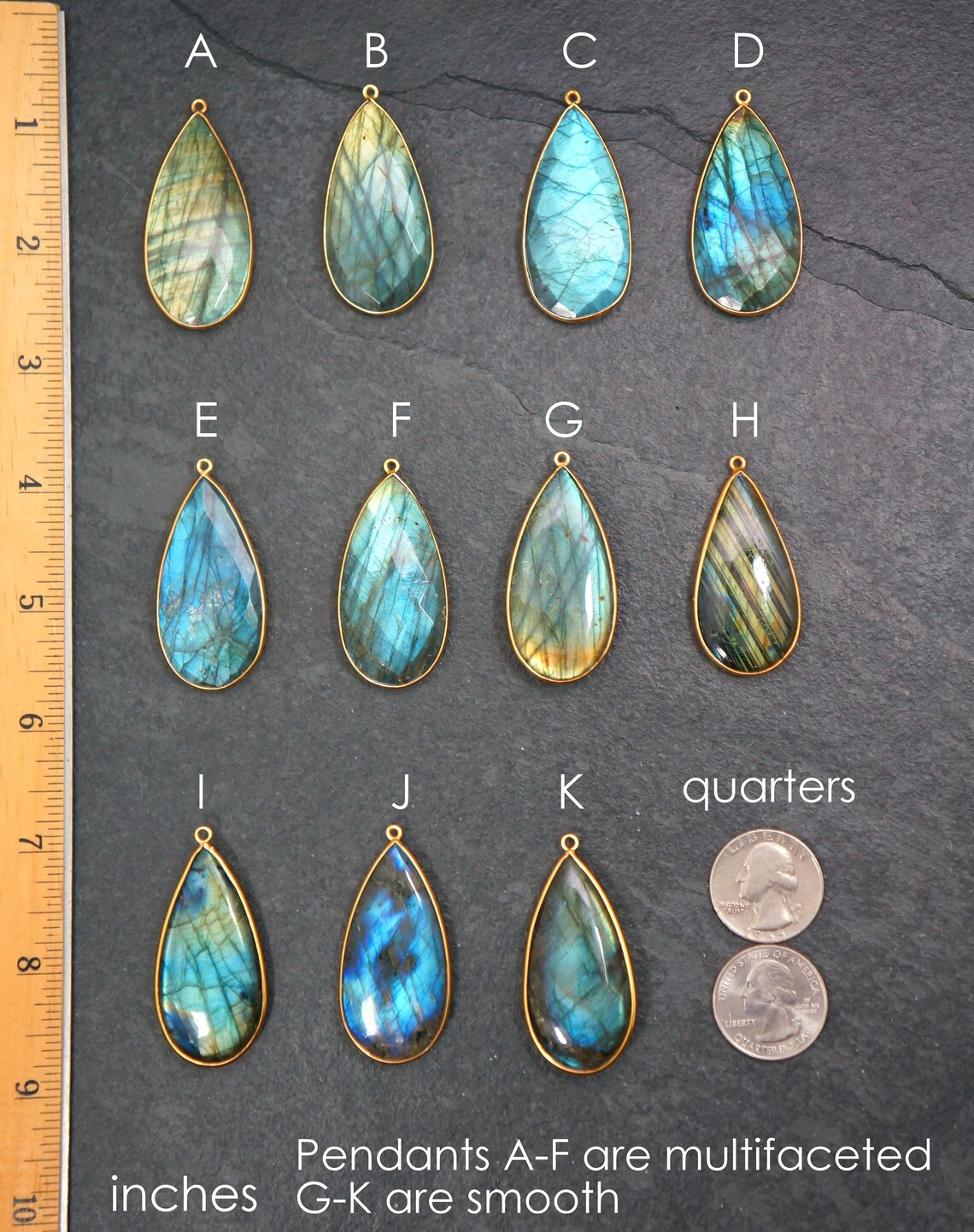 Gold Labradorite Necklace / Labradorite Pendant / Labradorite - Etsy