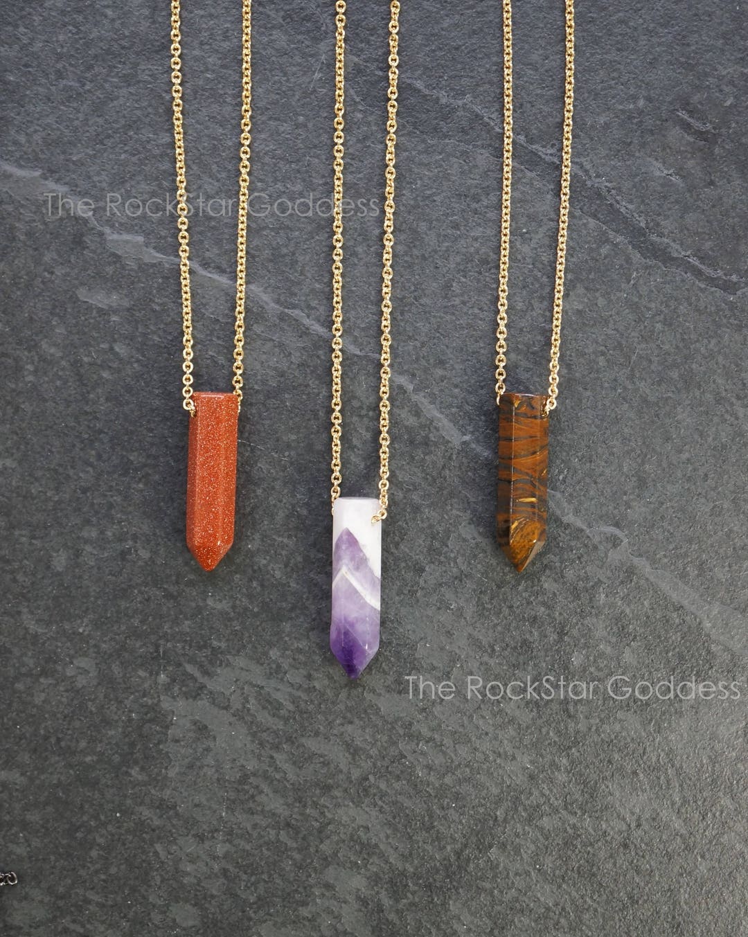 Mens Gemstone Necklac, Mens Gold Necklace, Mens Crystal Necklace, Mens ...