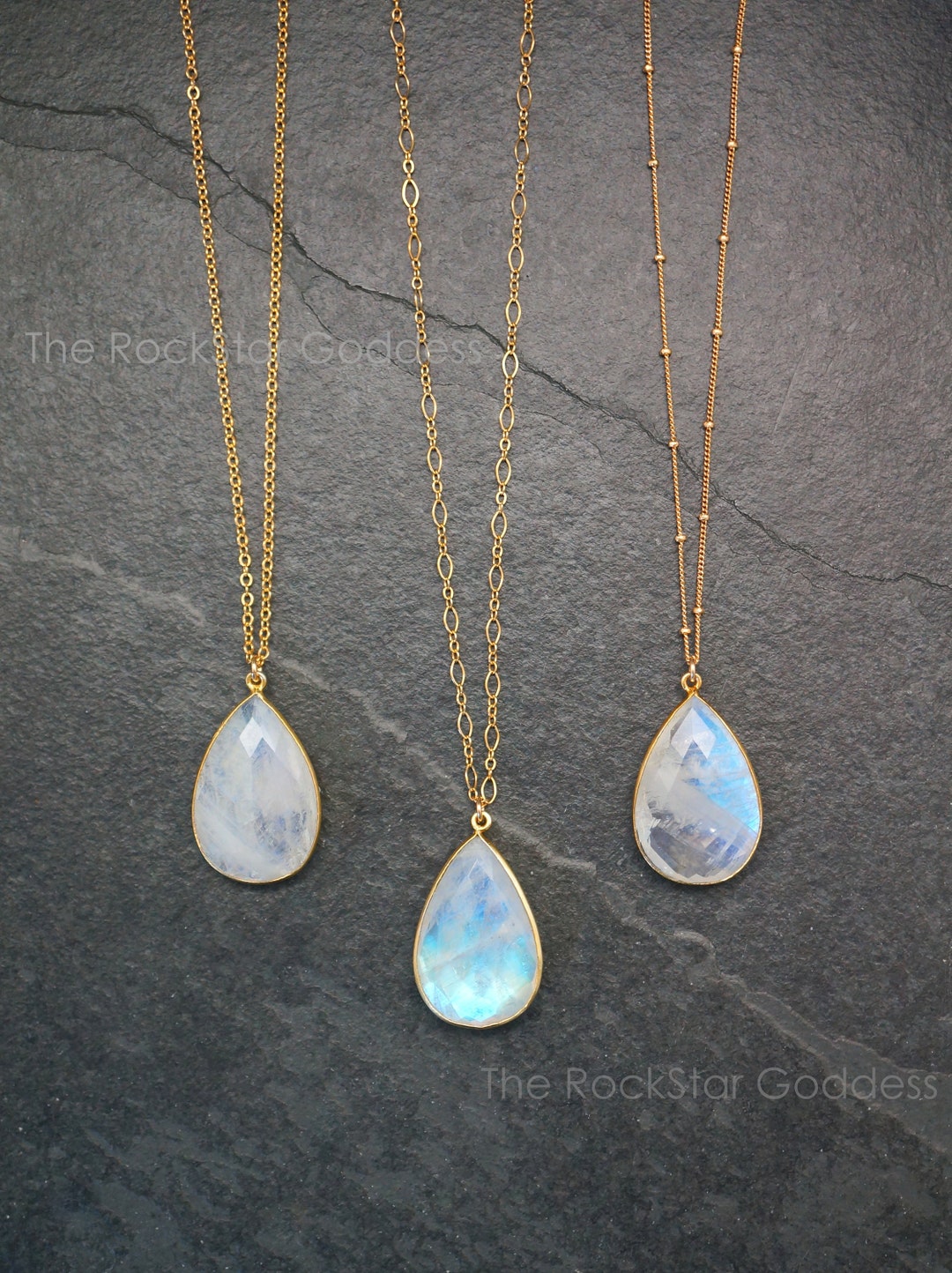 Moonstone Necklace, Gold Moonstone Necklace, Moonstone, Moonstone ...