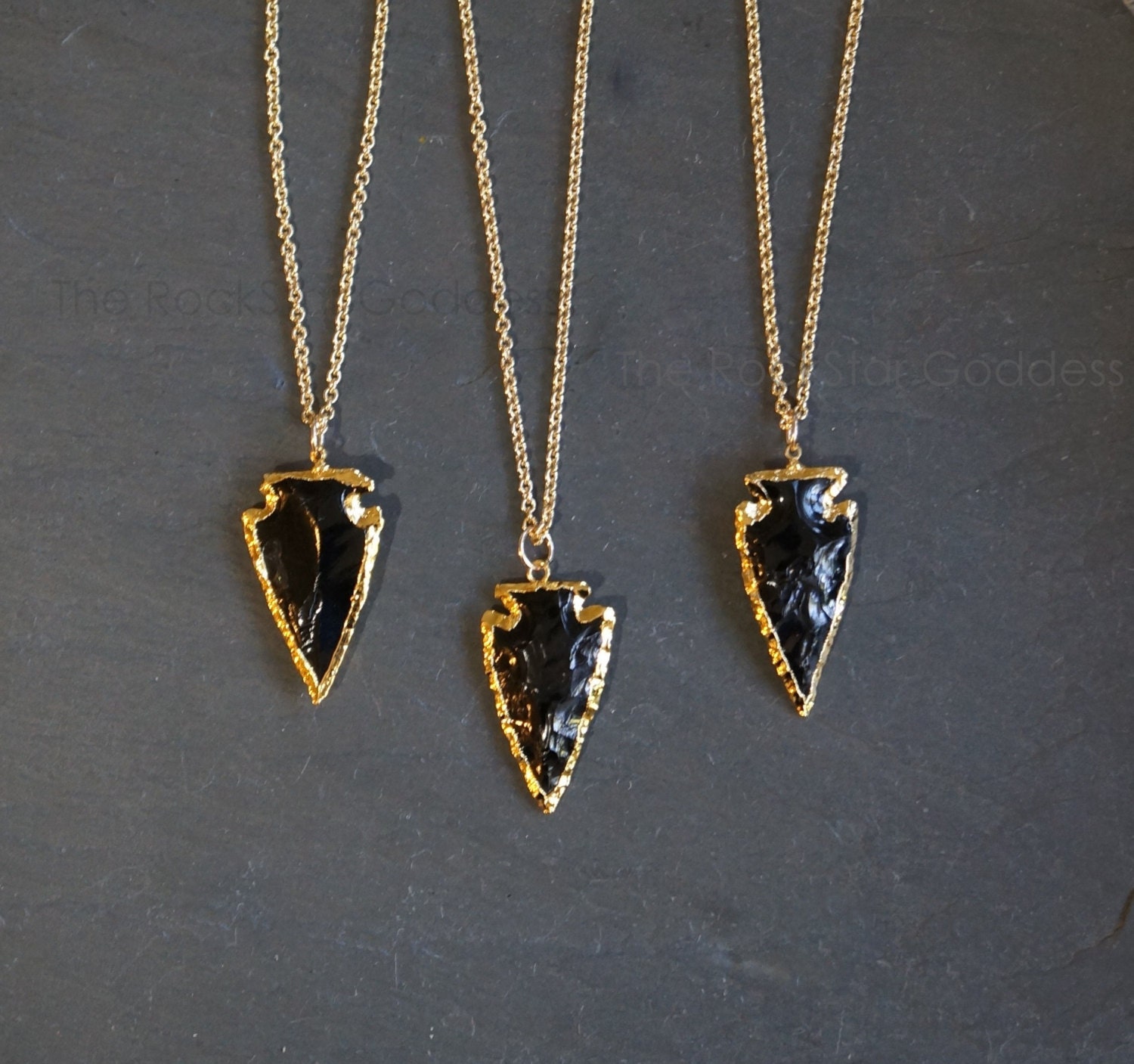 Black Obsidian Necklace / Gold Obsidian Necklace / Raw | Etsy