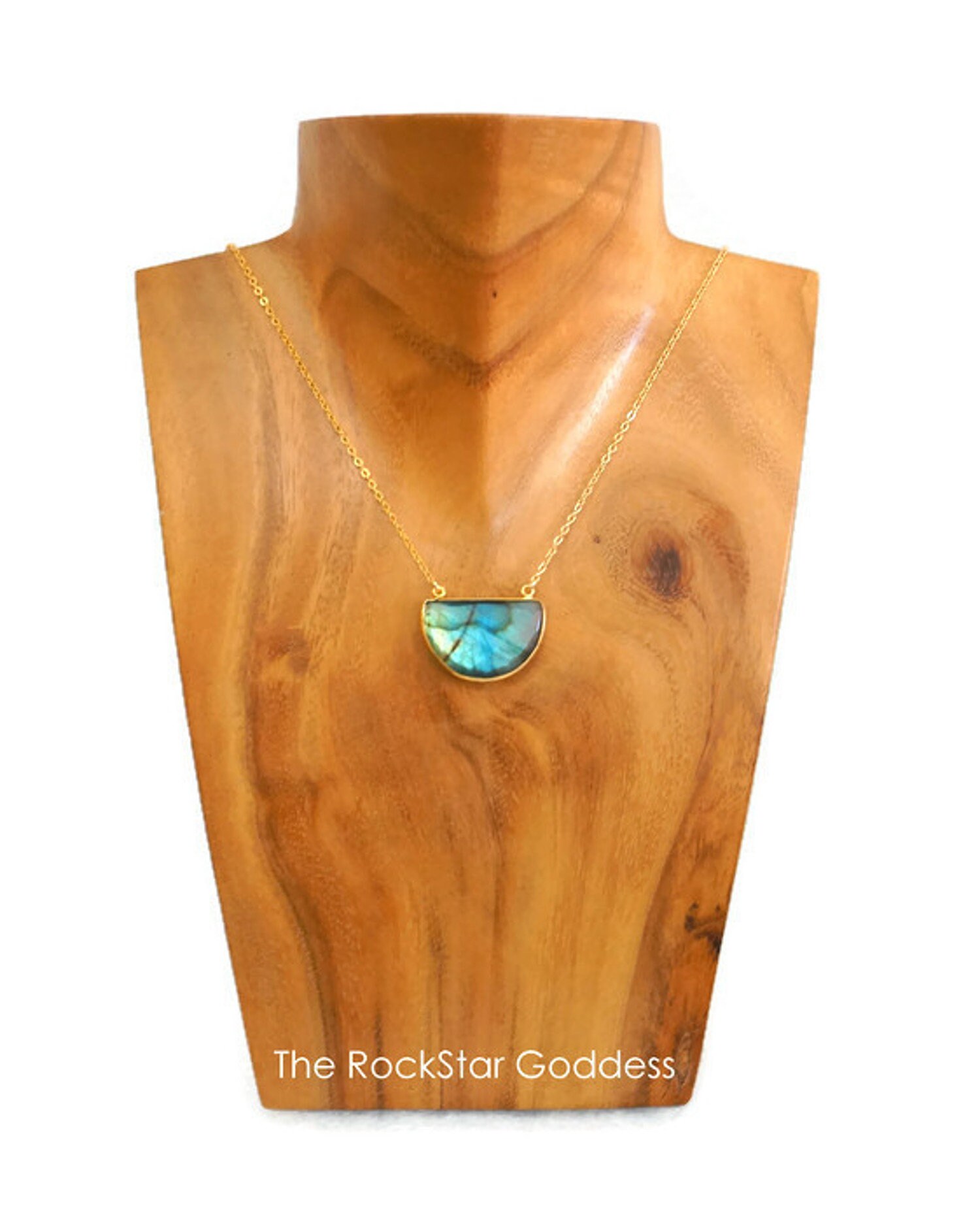 Gold Labradorite Necklace, Labradorite Pendant, Labradorite Jewelry ...