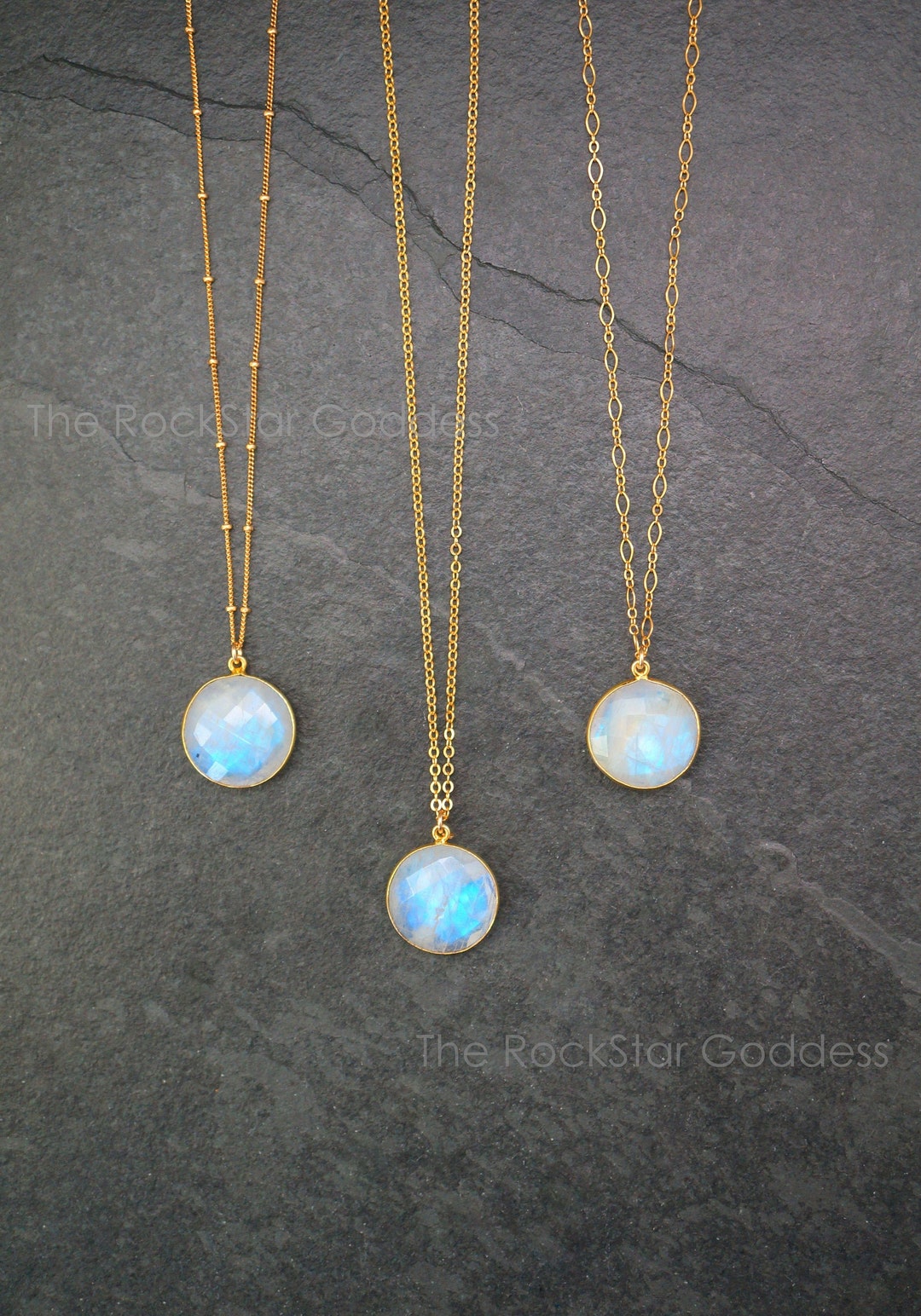 Moonstone Necklace, Gold Moonstone Necklace, Moonstone, Moonstone ...