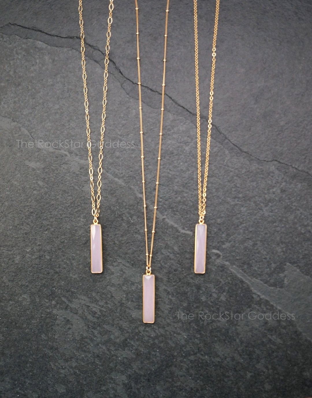 Rose Quartz Necklace, Gold Rose Quartz Jewelry, Rose Quartz Crystal ...