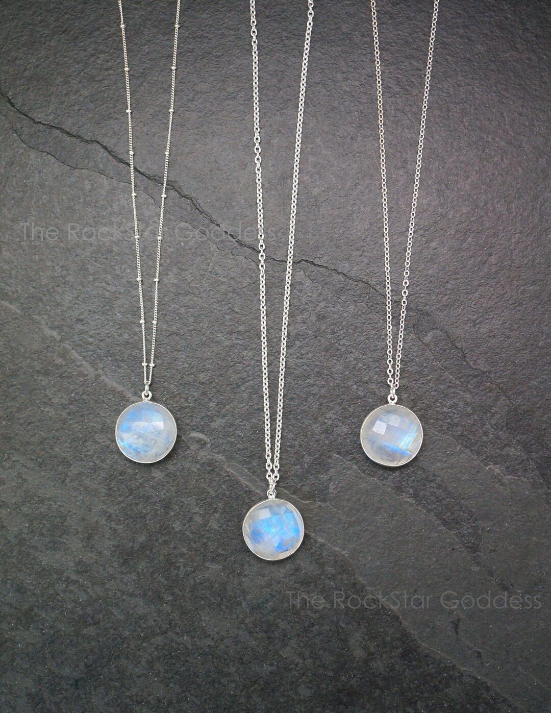 Moonstone Necklace, Silver Moonstone Necklace, Moonstone, Moonstone ...
