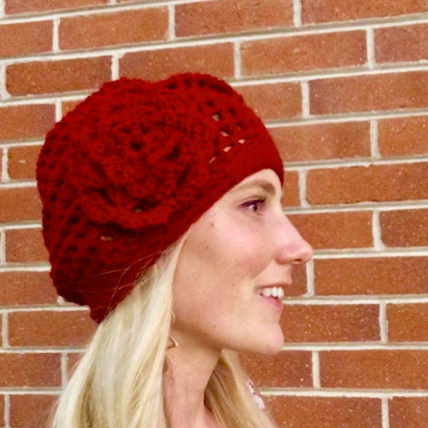 Rose Beanie - Etsy