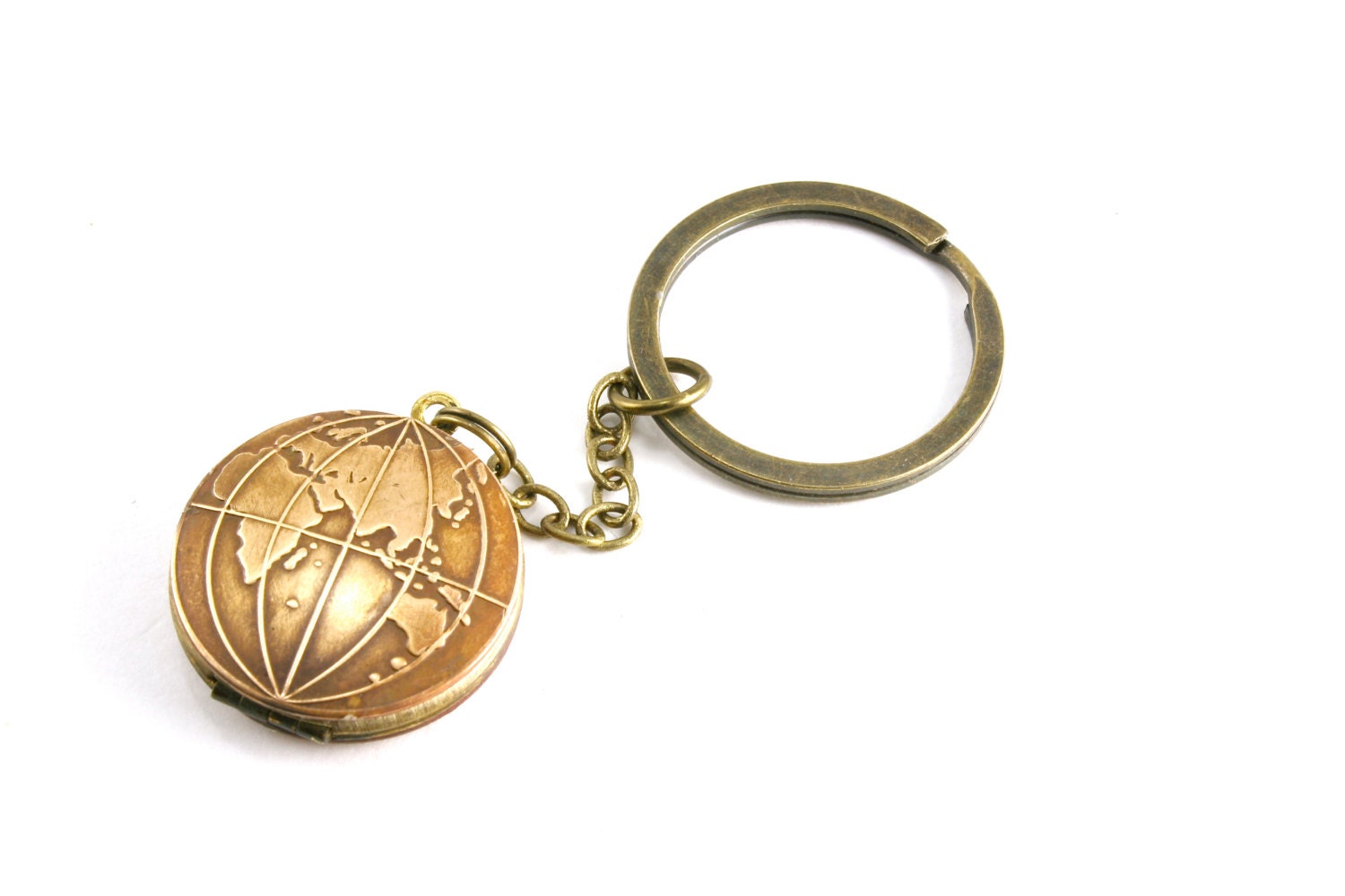 Old World Globe Locket Vintage Locket Key Fob Globe Key - Etsy